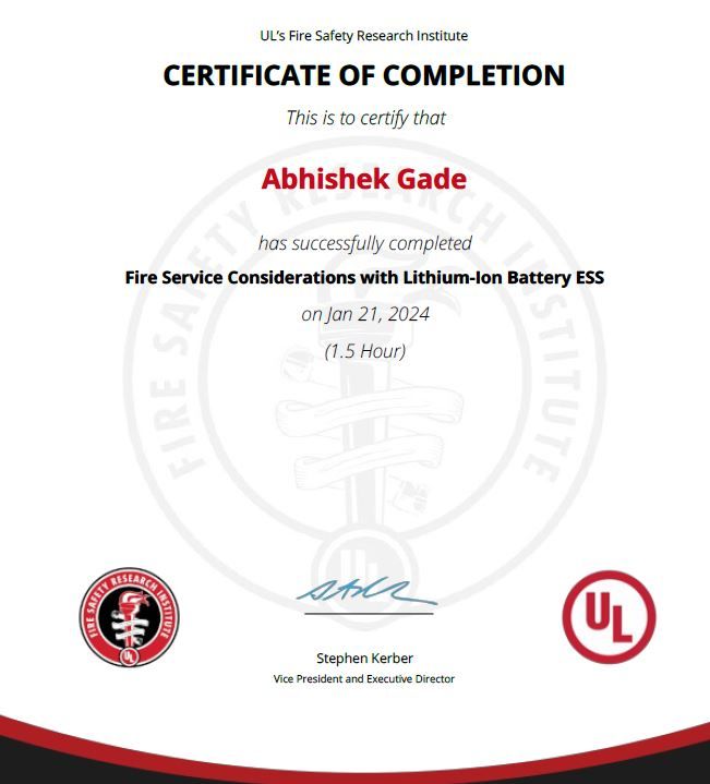 Lithium-ion battery ESS course by UL | Abhishek Gade posted on the ... Lithium-ion battery ESS course by UL | Abhishek Gade posted on the ...