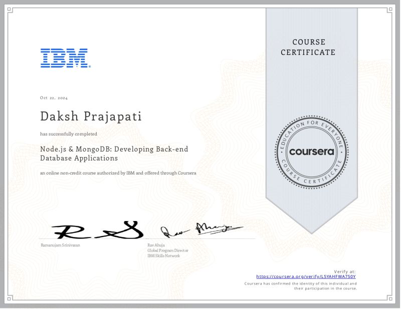 Daksh Prajapati on LinkedIn: #nodejs #mongodb #backenddevelopment # ... Daksh Prajapati on LinkedIn: #nodejs #mongodb #backenddevelopment # ...