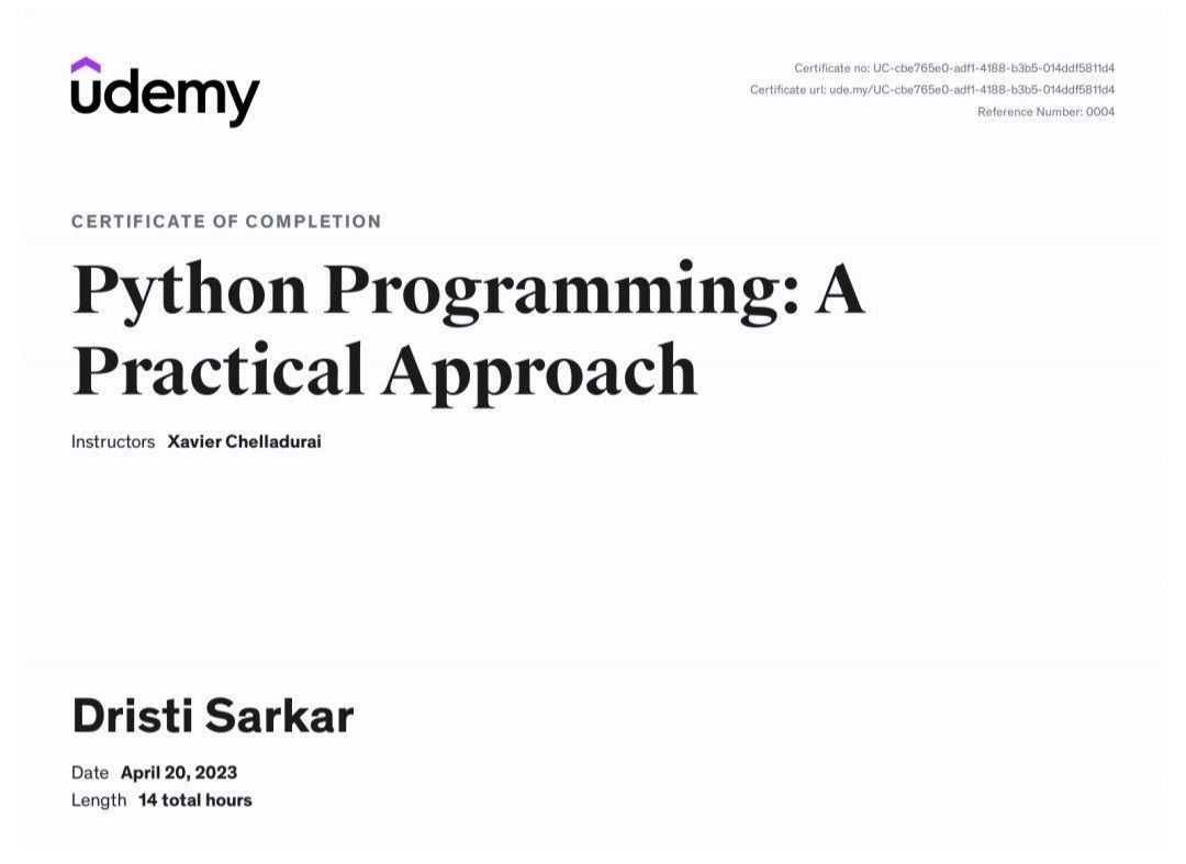 Dristi Sarkar on LinkedIn: #python #programming #coding #udemy Dristi Sarkar on LinkedIn: #python #programming #coding #udemy