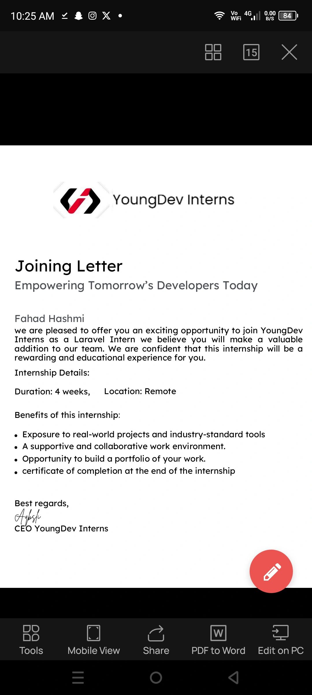 Fahad Hashmi on LinkedIn: @YoungDev Intern Fahad Hashmi on LinkedIn: @YoungDev Intern