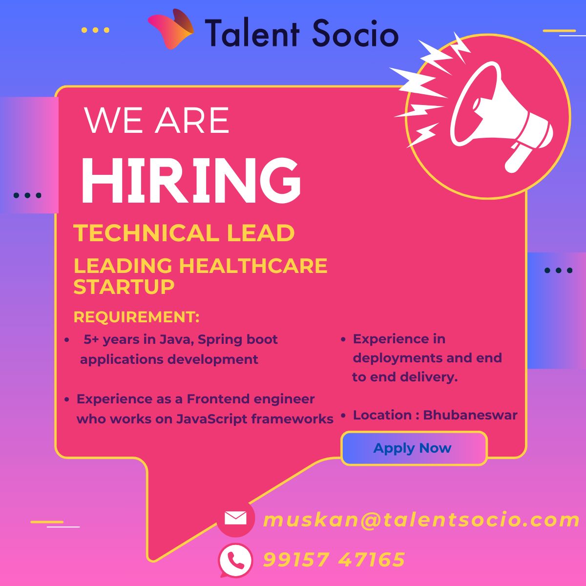 Talent Socio(We're Always Hiring!!) on LinkedIn: #techlead #reactjs # ... Talent Socio(We're Always Hiring!!) on LinkedIn: #techlead #reactjs # ...