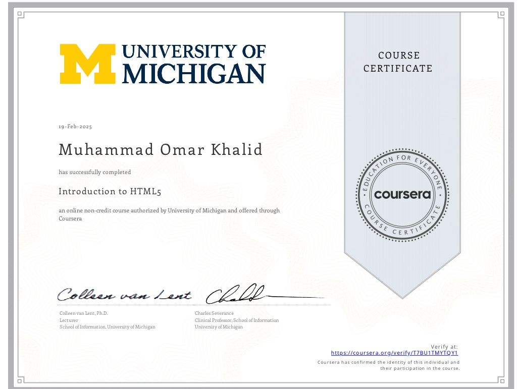 #coursera #html5 #michigan | Omar Khalid #coursera #html5 #michigan | Omar Khalid
