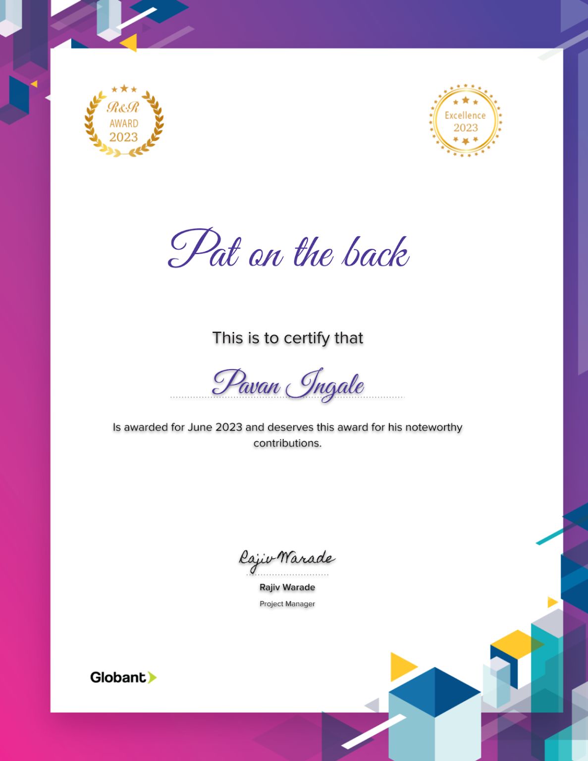 I am delight to share that I have received the I am delight to share that I have received the