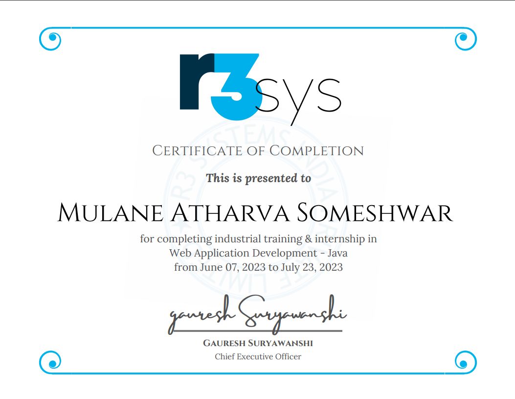 Atharva Mulane on LinkedIn: Successfully completed Java Web Development ... Atharva Mulane on LinkedIn: Successfully completed Java Web Development ...