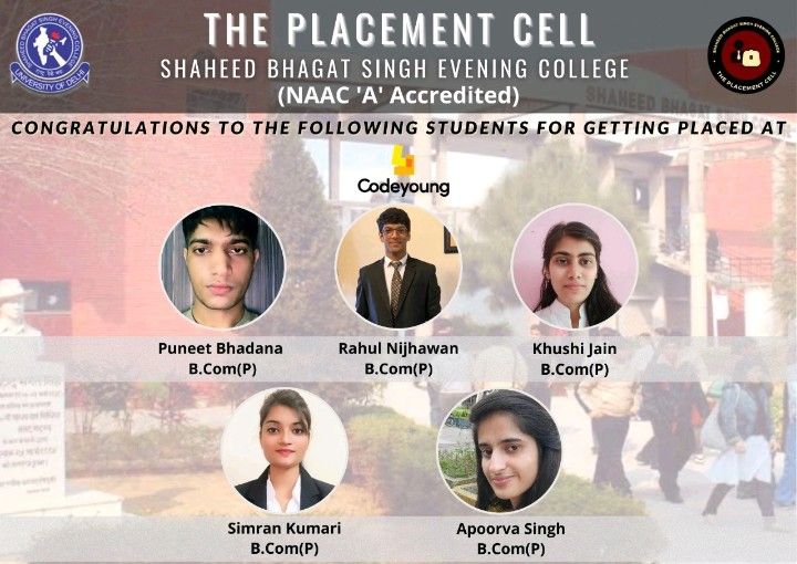 The Placement Cell, Shaheed Bhagat Singh Evening College, University of ... The Placement Cell, Shaheed Bhagat Singh Evening College, University of ...