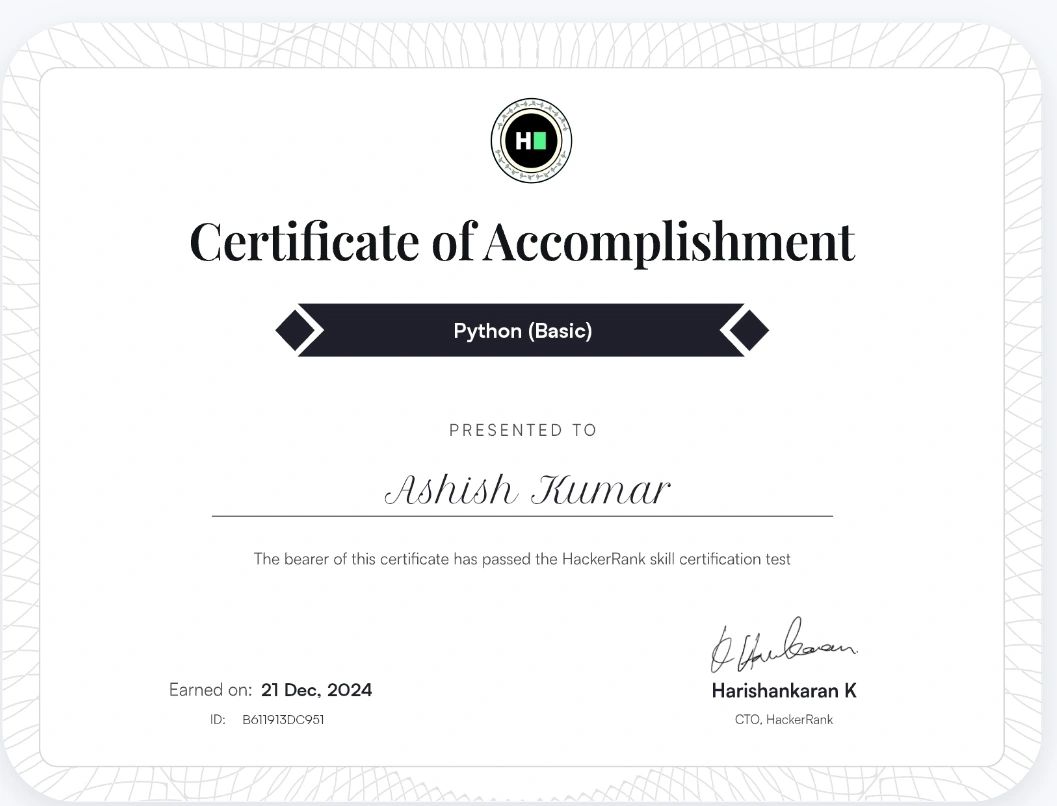 Ashish kumar on LinkedIn: #hackerrank #python #programming # ... Ashish kumar on LinkedIn: #hackerrank #python #programming # ...