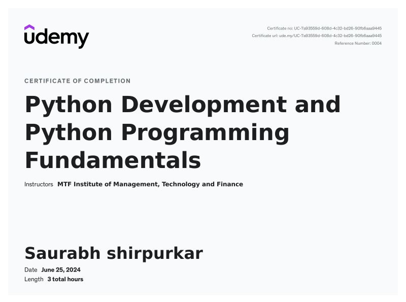 #python #programming #certification | Saurabh Shirpurkar #python #programming #certification | Saurabh Shirpurkar