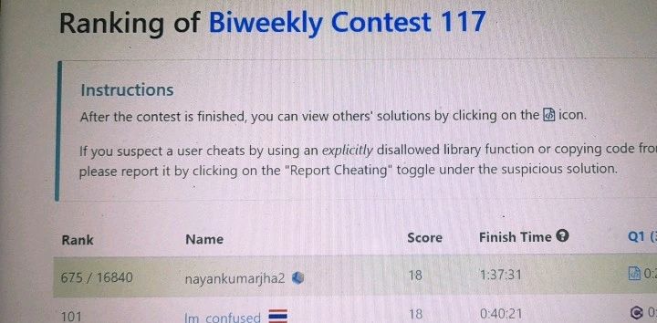 Solved four problems in Leetcode contest 117 | Nayan Kumar Jha posted ... Solved four problems in Leetcode contest 117 | Nayan Kumar Jha posted ...