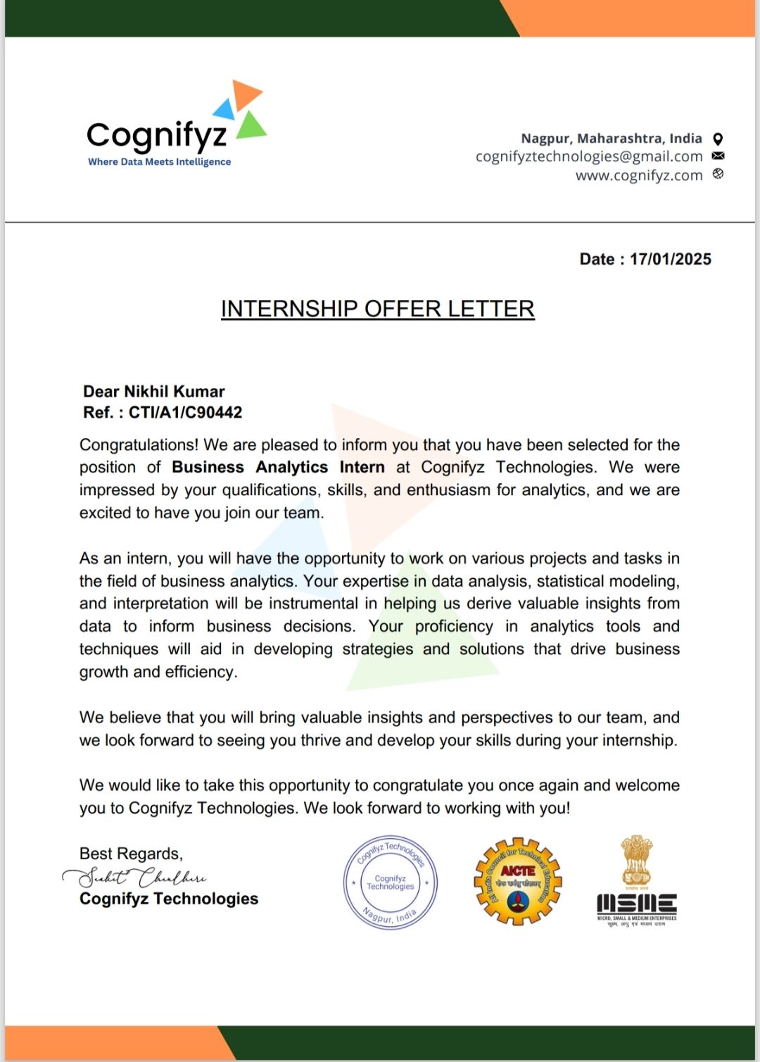 #internship #cognifyztech | Nikhil Kumar #internship #cognifyztech | Nikhil Kumar