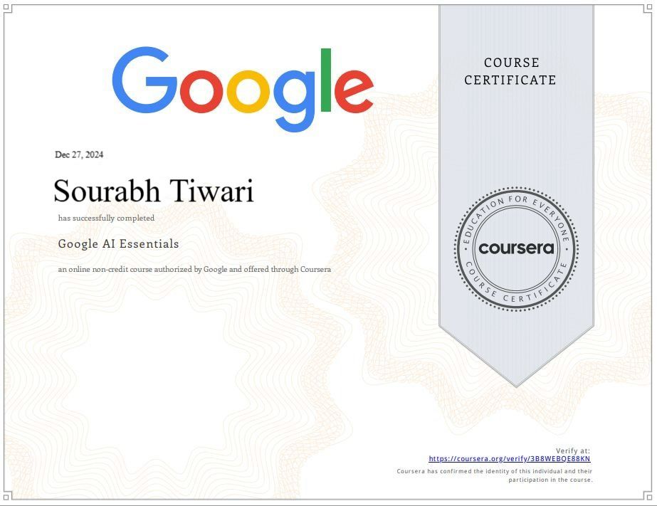 Sourabh Tiwari on LinkedIn: #googlelearning Sourabh Tiwari on LinkedIn: #googlelearning