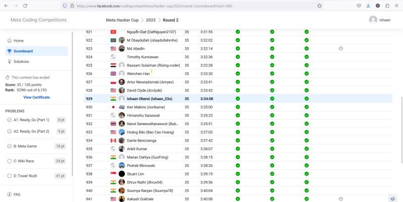 Ishaan Oberoi on LinkedIn: #metahackercup Ishaan Oberoi on LinkedIn: #metahackercup