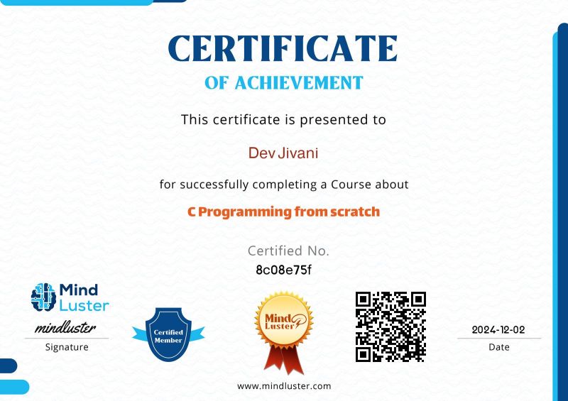 Dev Jivani on LinkedIn: #cprogramming #learning #achievement # ... Dev Jivani on LinkedIn: #cprogramming #learning #achievement # ...
