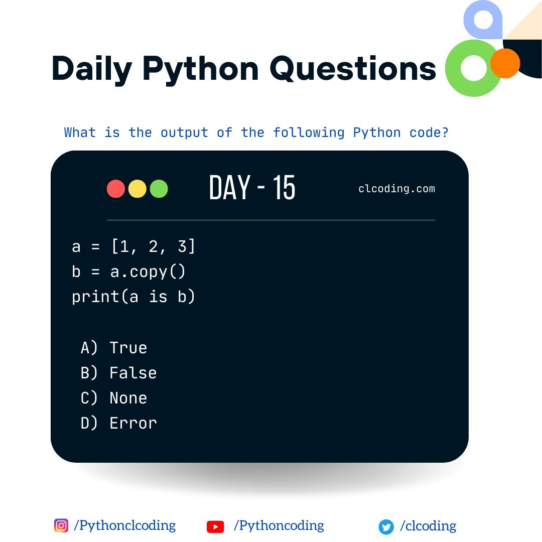 Python Coding on LinkedIn: Python Coding challenge - Day 15 | What is ... Python Coding on LinkedIn: Python Coding challenge - Day 15 | What is ...