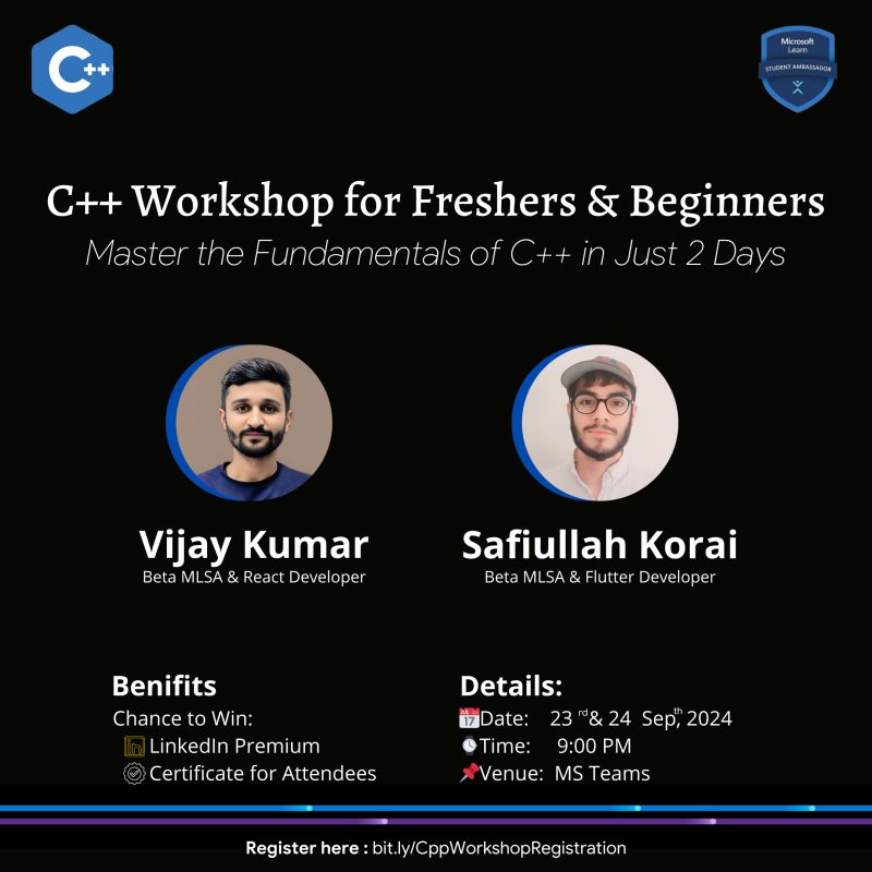 Safiullah Korai on LinkedIn: #workshop #programming #cplusplus # ... Safiullah Korai on LinkedIn: #workshop #programming #cplusplus # ...