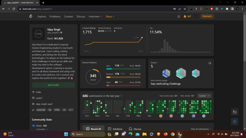 Vijay Singh Saud on LinkedIn: #leetcode #codingjourney # ... Vijay Singh Saud on LinkedIn: #leetcode #codingjourney # ...