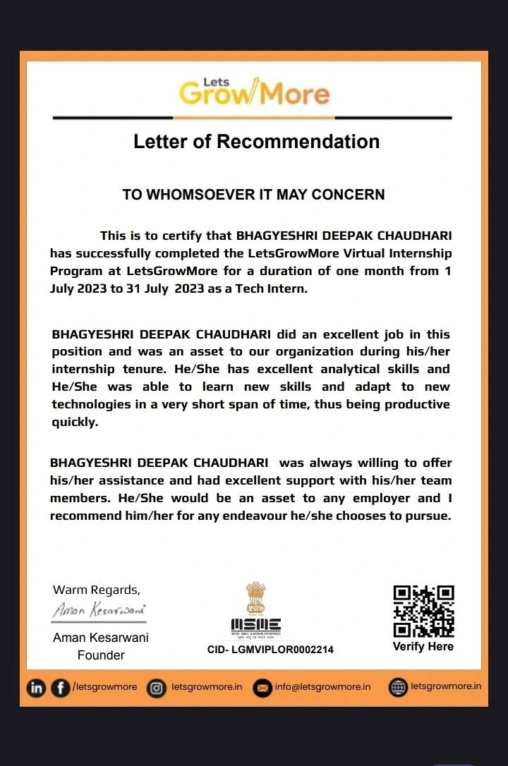 Bhagyeshri Deepak Chaudhari on LinkedIn: #lgmvip Bhagyeshri Deepak Chaudhari on LinkedIn: #lgmvip