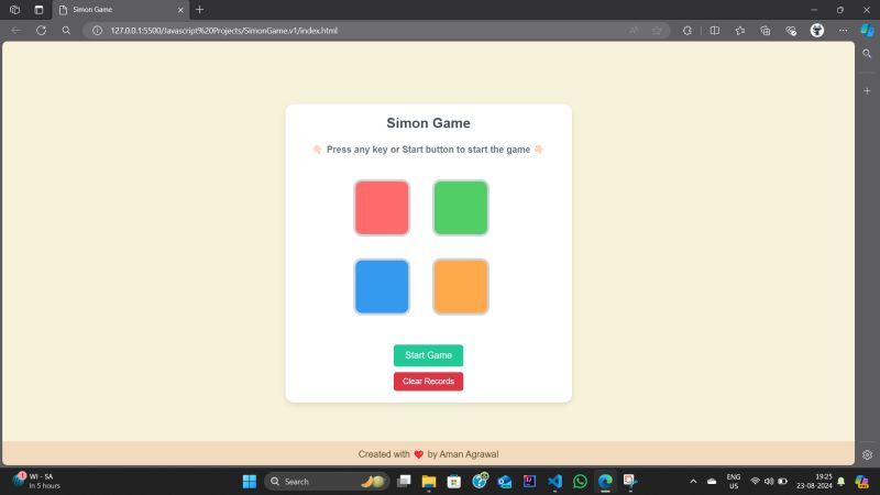 AMAN KUMAR on LinkedIn: #simongame #javascript #memorygame #coding #webdev AMAN KUMAR on LinkedIn: #simongame #javascript #memorygame #coding #webdev