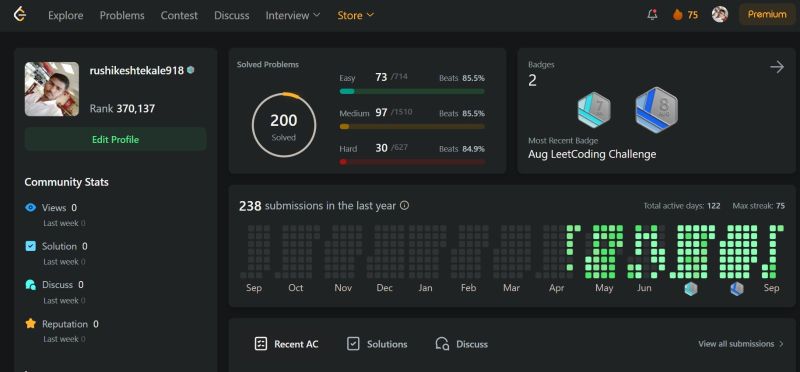 Rushikesh Tekale on LinkedIn: #leetcode #codingmilestone # ... Rushikesh Tekale on LinkedIn: #leetcode #codingmilestone # ...