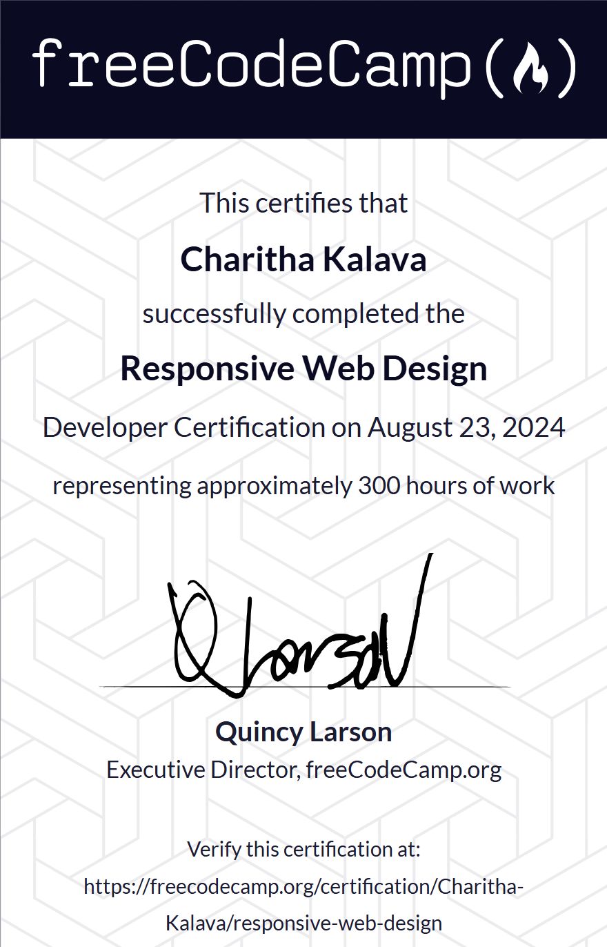 Charitha Kalava on LinkedIn: #freecodecamp #certified #coding #html # ... Charitha Kalava on LinkedIn: #freecodecamp #certified #coding #html # ...