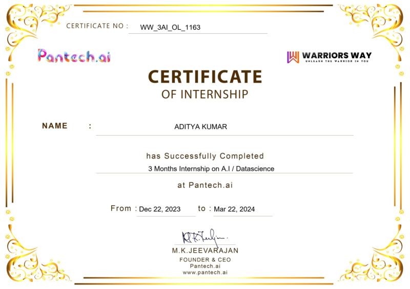 Aditya Kumar on LinkedIn: #ai #datascience #internship #machinelearning ... Aditya Kumar on LinkedIn: #ai #datascience #internship #machinelearning ...