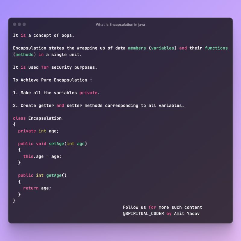#java #interviewpreparation #encapsulation | Bhanu Jaiswal #java #interviewpreparation #encapsulation | Bhanu Jaiswal