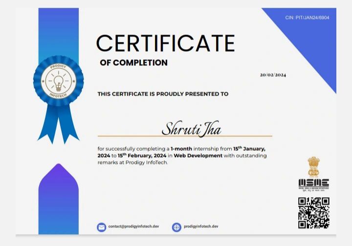 Shruti Jha on LinkedIn: #prodigyinfotech #internship Shruti Jha on LinkedIn: #prodigyinfotech #internship