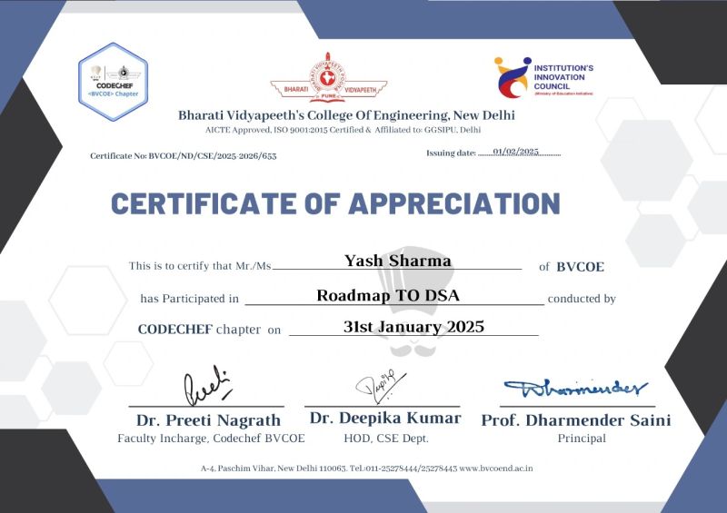 Yash Sharma on LinkedIn: #dsa #codechefbvcoe #coding Yash Sharma on LinkedIn: #dsa #codechefbvcoe #coding