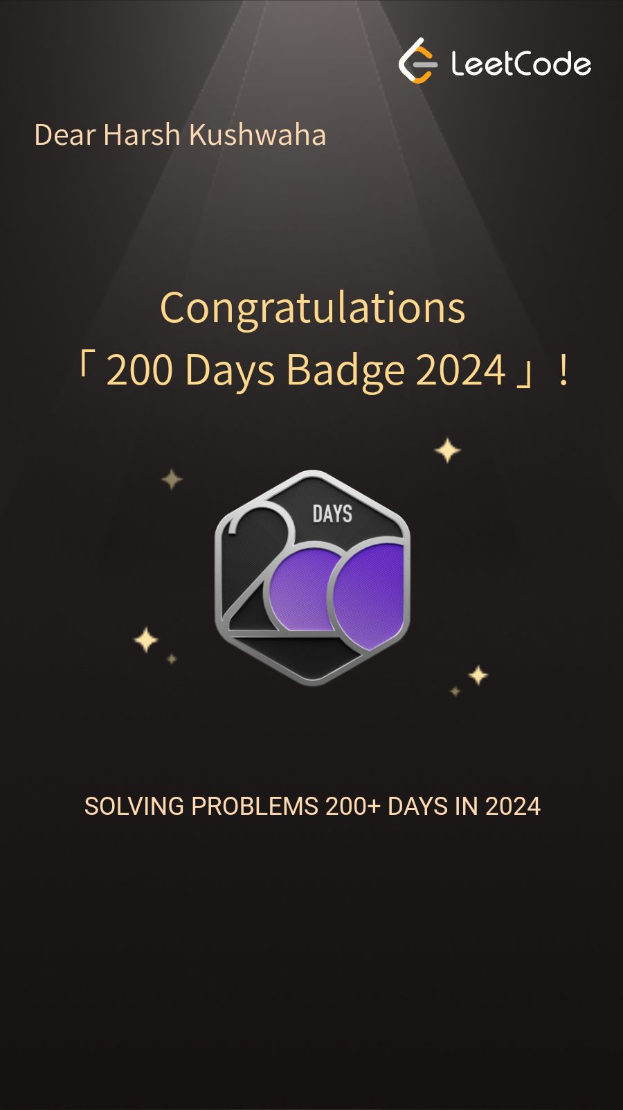 Harsh Kushwaha on LinkedIn: Just completed 200 consecutive days of ... Harsh Kushwaha on LinkedIn: Just completed 200 consecutive days of ...