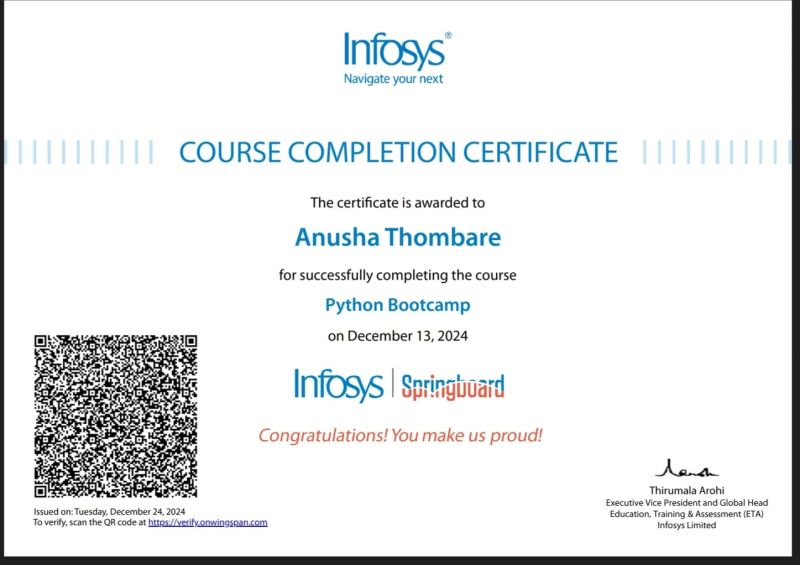 Anusha Thombare on LinkedIn: #python #codingjourney #techskills # ... Anusha Thombare on LinkedIn: #python #codingjourney #techskills # ...