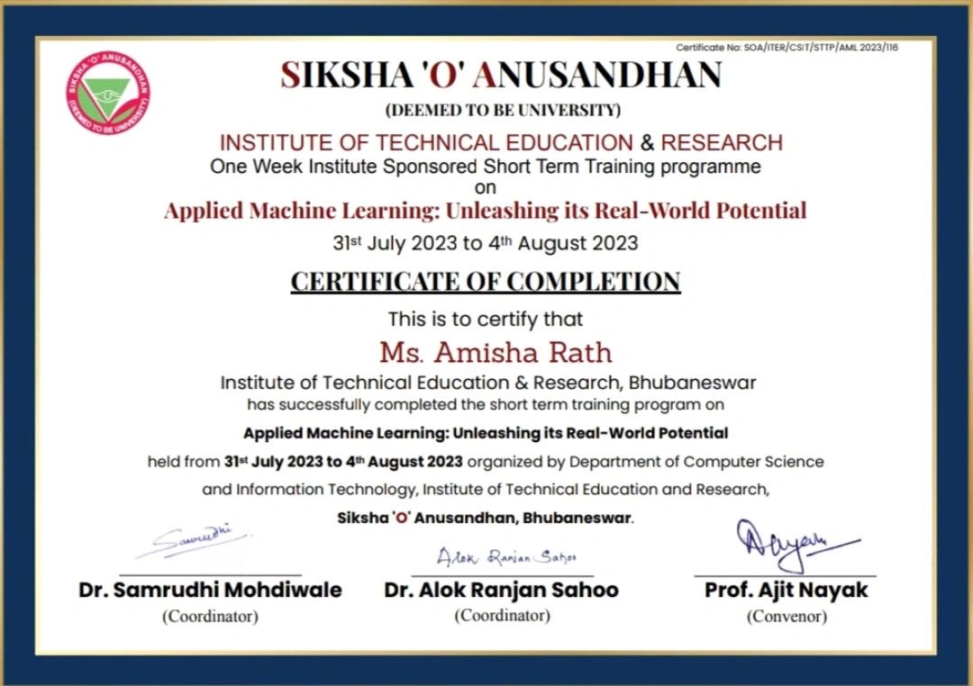 Amisha Rath on LinkedIn: Hello Connections !! ️ I am thrilled to share ... Amisha Rath on LinkedIn: Hello Connections !! ️ I am thrilled to share ...