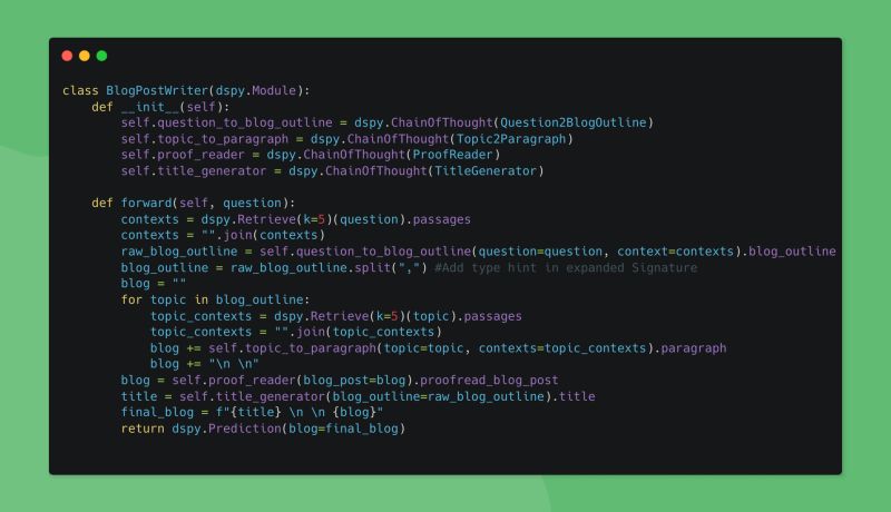DSPy is a framework for programming LLM applications. You can now build ... DSPy is a framework for programming LLM applications. You can now build ...