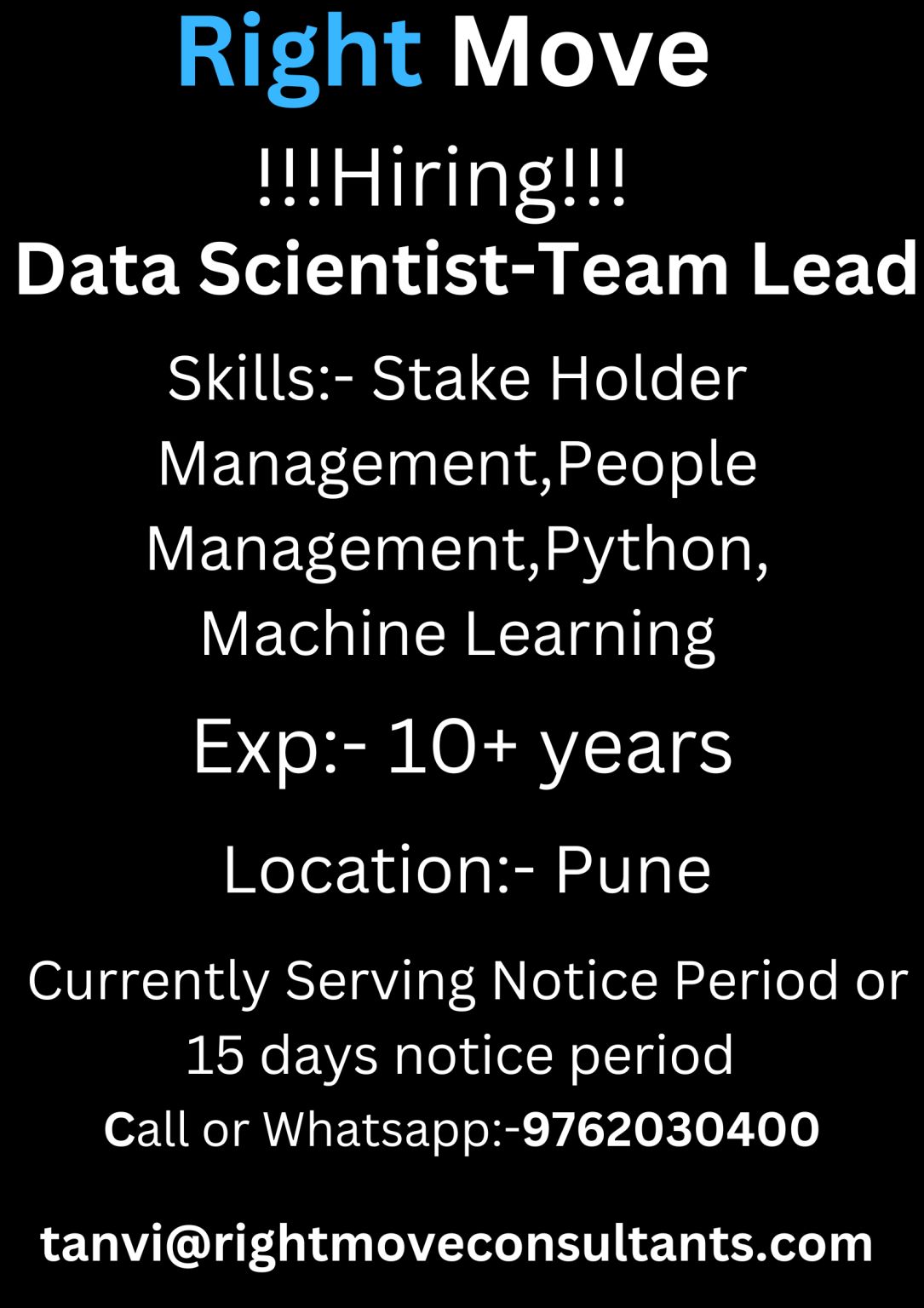 Tanvi P on LinkedIn: #datascientist #teamlead #stakeholdermanagement # ... Tanvi P on LinkedIn: #datascientist #teamlead #stakeholdermanagement # ...