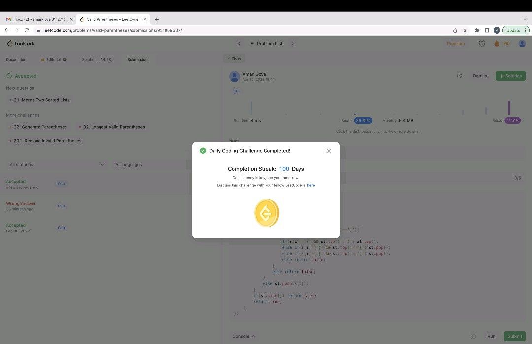 Aman Goyal on LinkedIn: #leetcode #dsa #competitiveprogramming Aman Goyal on LinkedIn: #leetcode #dsa #competitiveprogramming