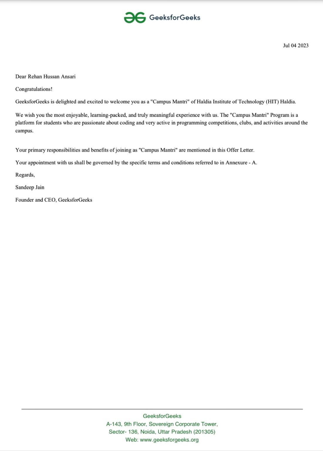 Rehan Hussan Ansari on LinkedIn: #geeksforgeeks #geeksforgeeks Rehan Hussan Ansari on LinkedIn: #geeksforgeeks #geeksforgeeks