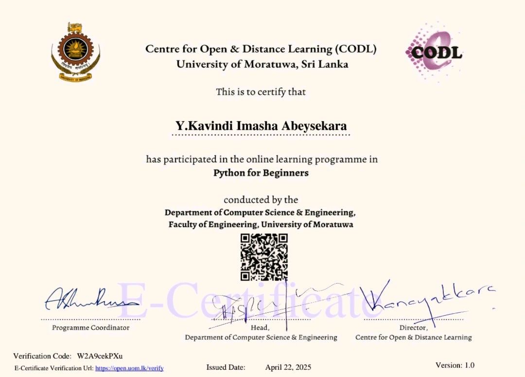 #python #uom #codingjourney #keeplearning | Kavindi A. | 24 comments #python #uom #codingjourney #keeplearning | Kavindi A. | 24 comments