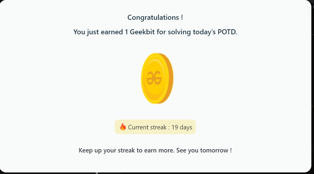 Day 19 of #100DaysOfCode: Solved problem on GeeksforGeeks | Ganesh ... Day 19 of #100DaysOfCode: Solved problem on GeeksforGeeks | Ganesh ...