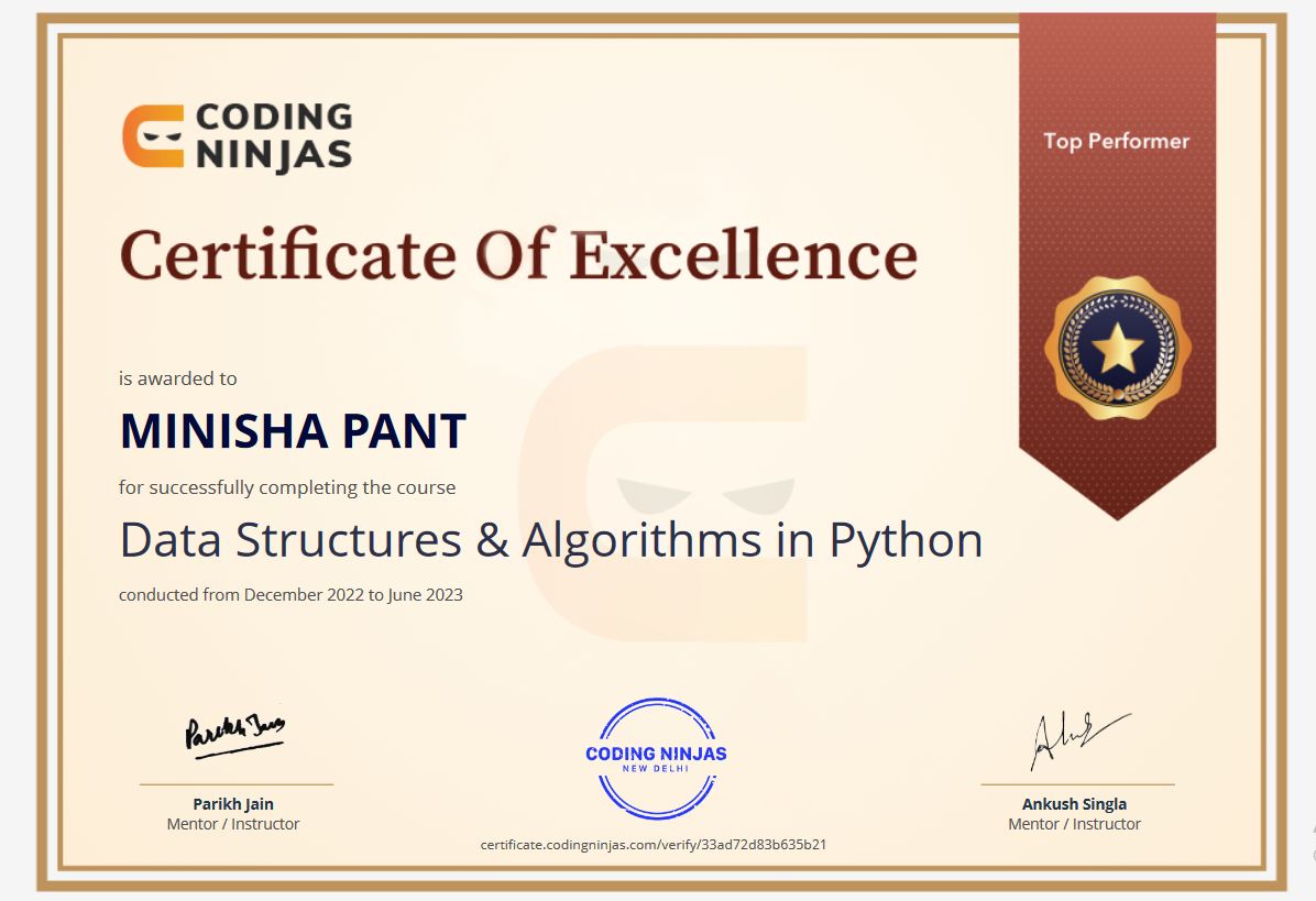 Minisha Pant on LinkedIn: #python #datastructures #algorithms # ... Minisha Pant on LinkedIn: #python #datastructures #algorithms # ...