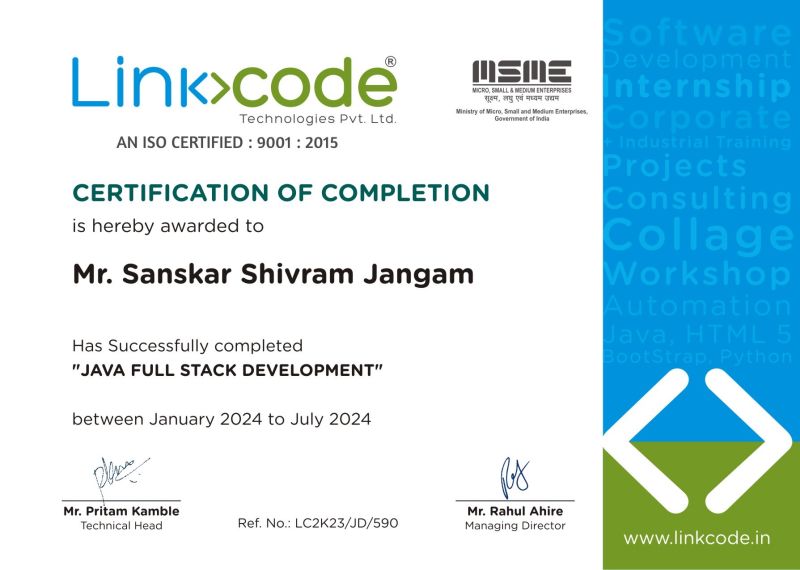 Sanskar Jangam on LinkedIn: #java #fullstackdevelopment #codingjourney ... Sanskar Jangam on LinkedIn: #java #fullstackdevelopment #codingjourney ...