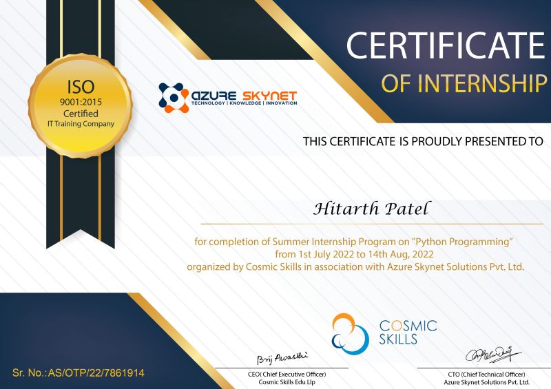 Hello everyone, | Hitarth Patel Hello everyone, | Hitarth Patel