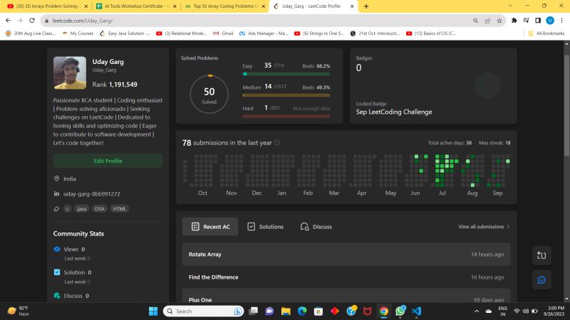 Uday Garg on LinkedIn: #leetcode #codingchallenge #problemsolving Uday Garg on LinkedIn: #leetcode #codingchallenge #problemsolving