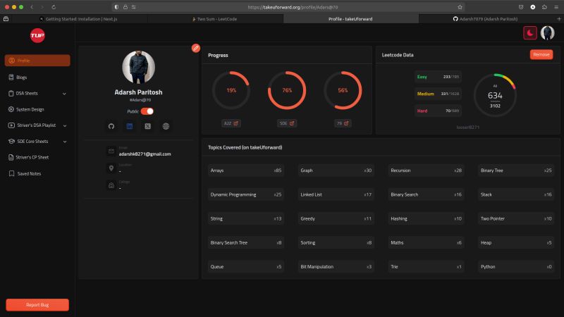 Absolutely loving the sleek UI of takeUforward! 🚀 Huge shoutout to raj ... Absolutely loving the sleek UI of takeUforward! 🚀 Huge shoutout to raj ...