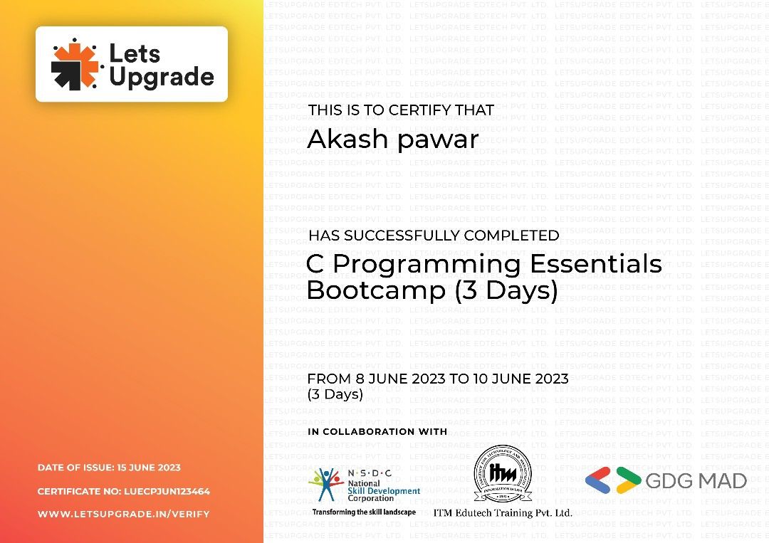 Akash Pawar on LinkedIn: #cprogramminglanguage #learning Akash Pawar on LinkedIn: #cprogramminglanguage #learning