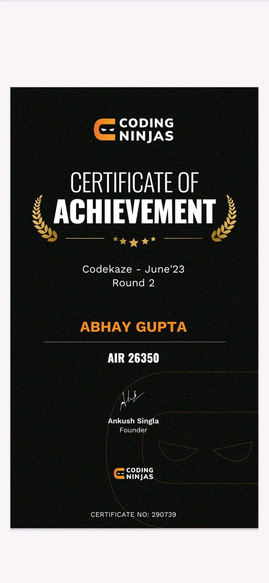 Abhay Gupta on LinkedIn: #codingninjas #codekaze Abhay Gupta on LinkedIn: #codingninjas #codekaze