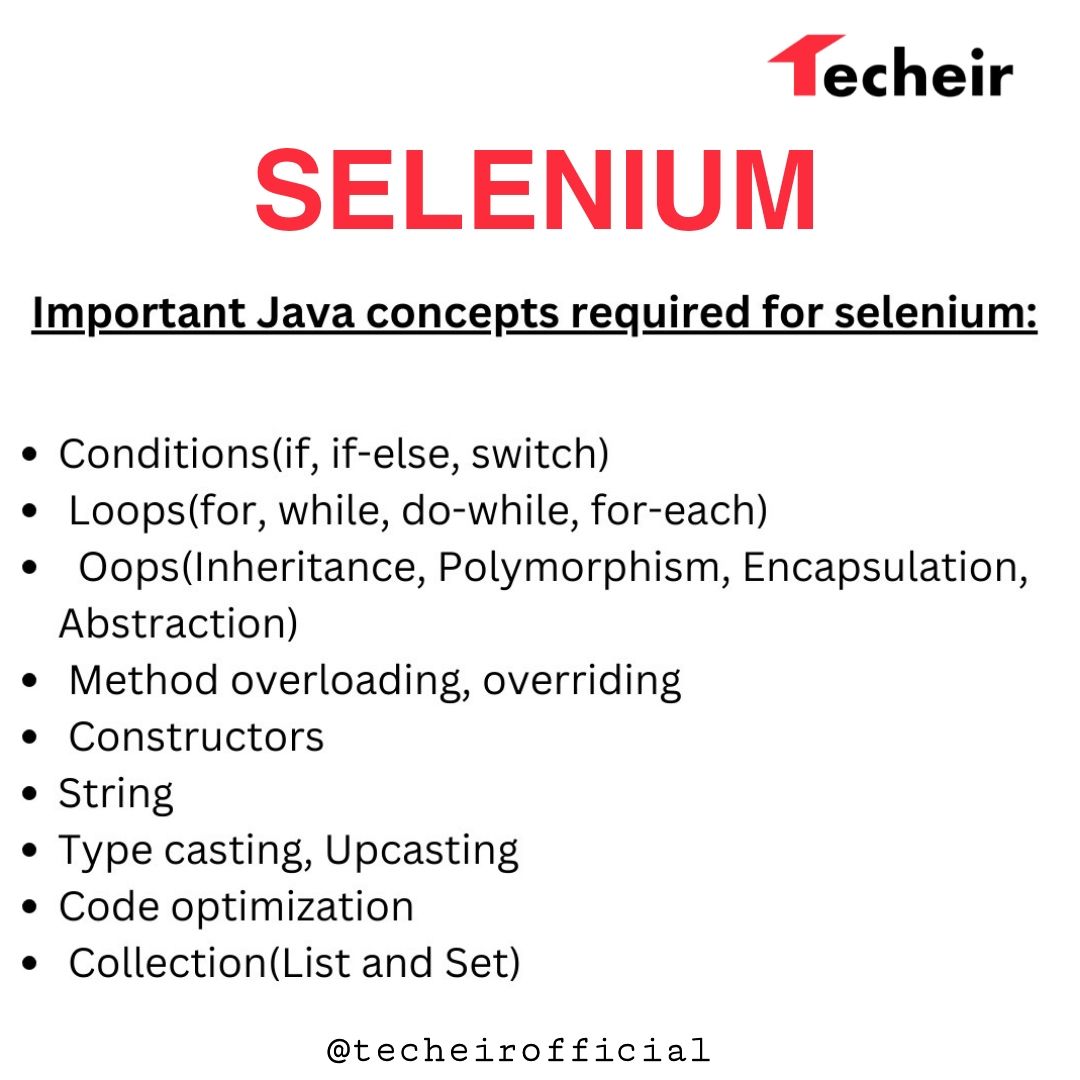 Techeir on LinkedIn: #selenium #javaselenium #java #automation #testing Techeir on LinkedIn: #selenium #javaselenium #java #automation #testing