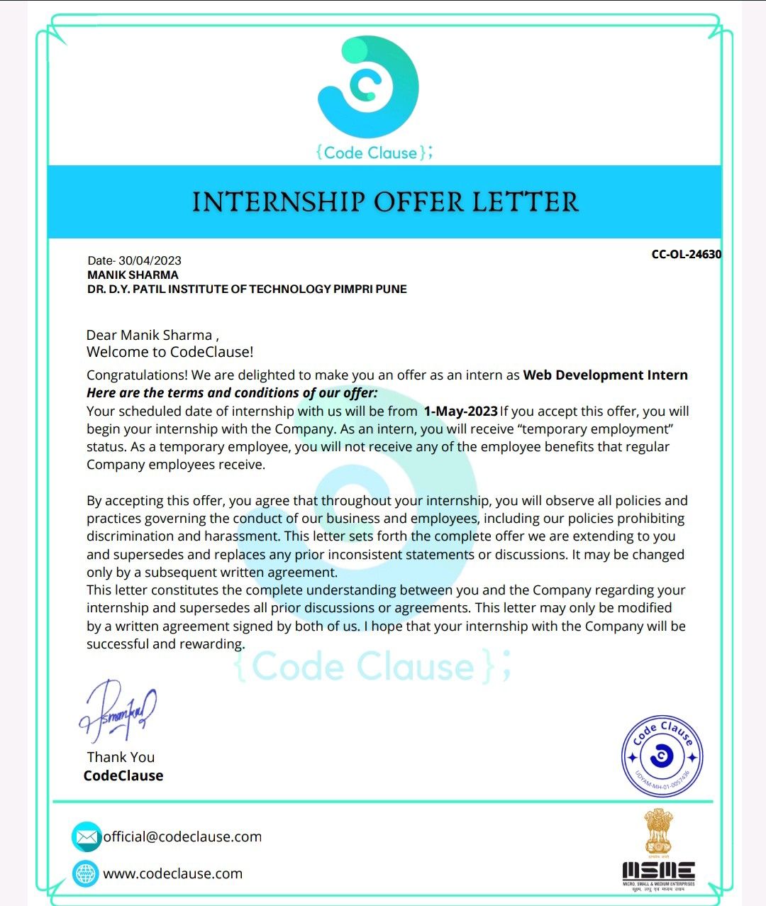 Manik Sharma on LinkedIn: #webdevelopment #intern #internship #codeclause Manik Sharma on LinkedIn: #webdevelopment #intern #internship #codeclause