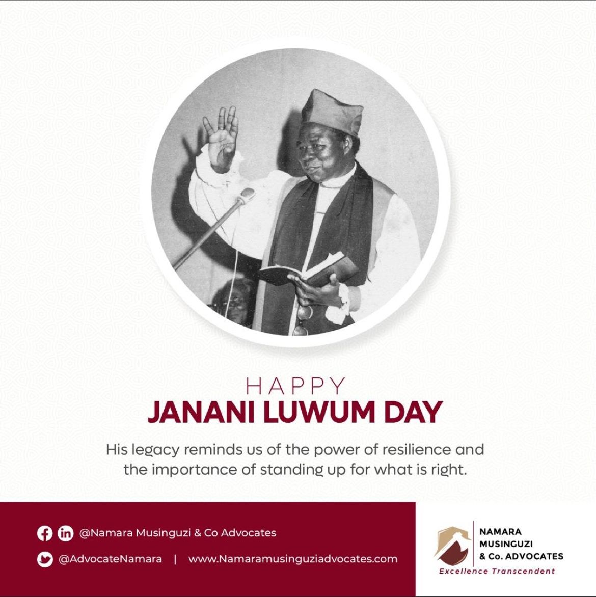 Namara Musinguzi & Co. Advocates on LinkedIn: Janani Luwum Day. In ... Namara Musinguzi & Co. Advocates on LinkedIn: Janani Luwum Day. In ...