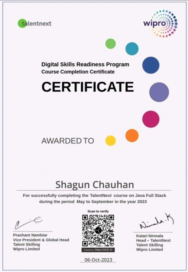 Shagun Chauhan on LinkedIn: #javaskills #wipro Shagun Chauhan on LinkedIn: #javaskills #wipro