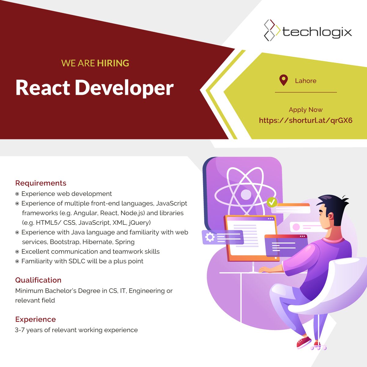 Hiring Now !!! Role: React Developer Location: Lahore and Karachi ... Hiring Now !!! Role: React Developer Location: Lahore and Karachi ...