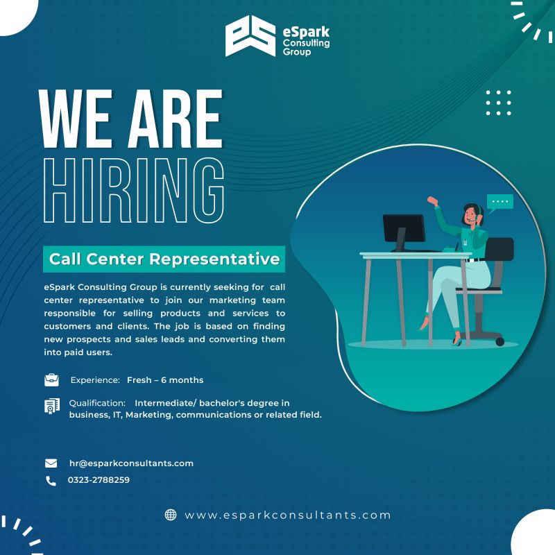 Rida Fatima on LinkedIn: eSpark Consulting Group is looking for Call ... Rida Fatima on LinkedIn: eSpark Consulting Group is looking for Call ...