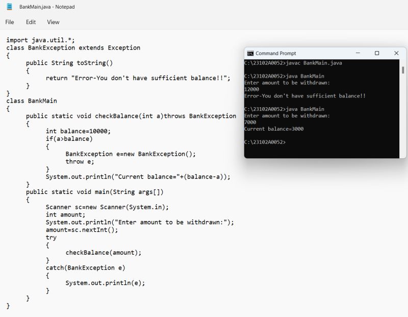 Day 99 of #100daysofcode challenge: Java program for Exception handling ... Day 99 of #100daysofcode challenge: Java program for Exception handling ...